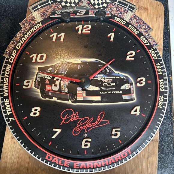 Nascar | Wall Decor | Nascar Dale Earnhardt Black And Red Wall Clock ...